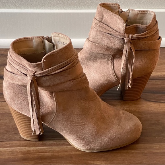 TOP Moda | Shoes | New Top Moda Tan Faux Suede Ankle Booties 85 | Poshmark